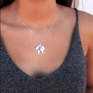 Jewelry | World Map Silver Necklace | Poshmark